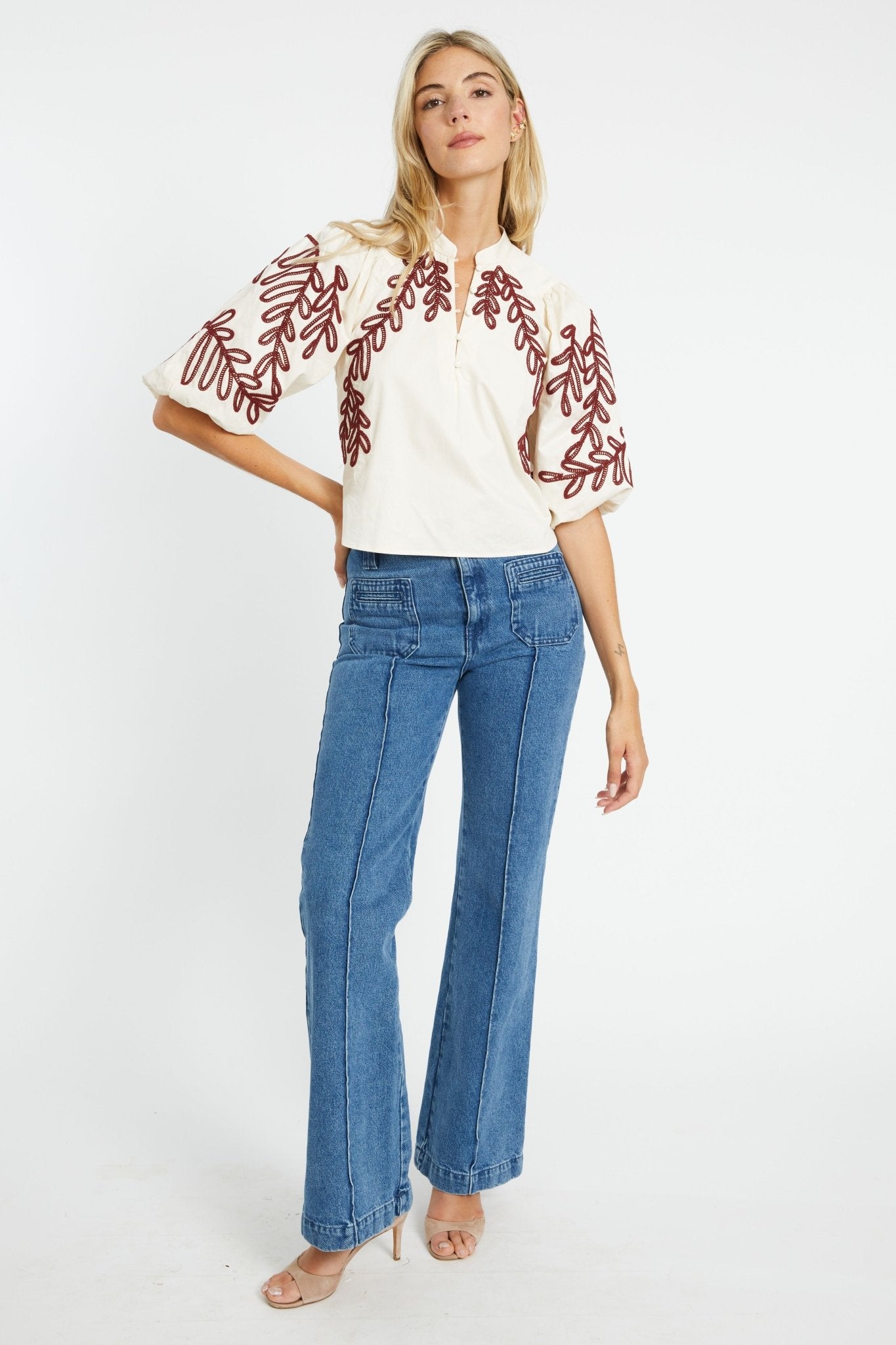 Elodie Top Ivory + Chocolate - FINAL SALE